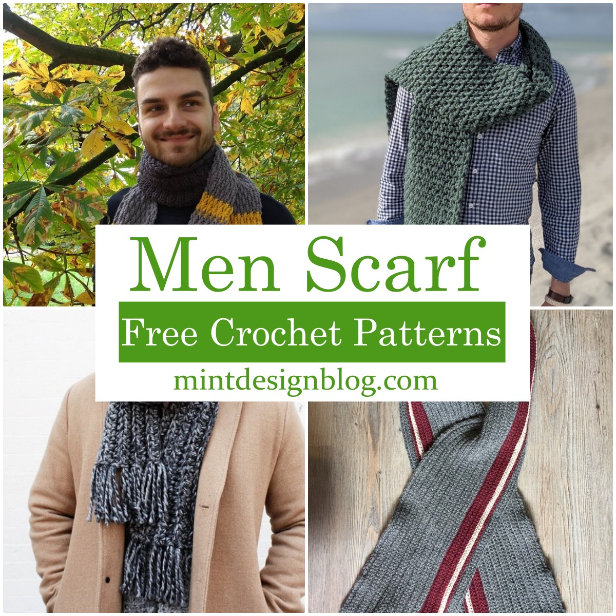 20 Crochet Men Scarf Patterns - Mint Design Blog