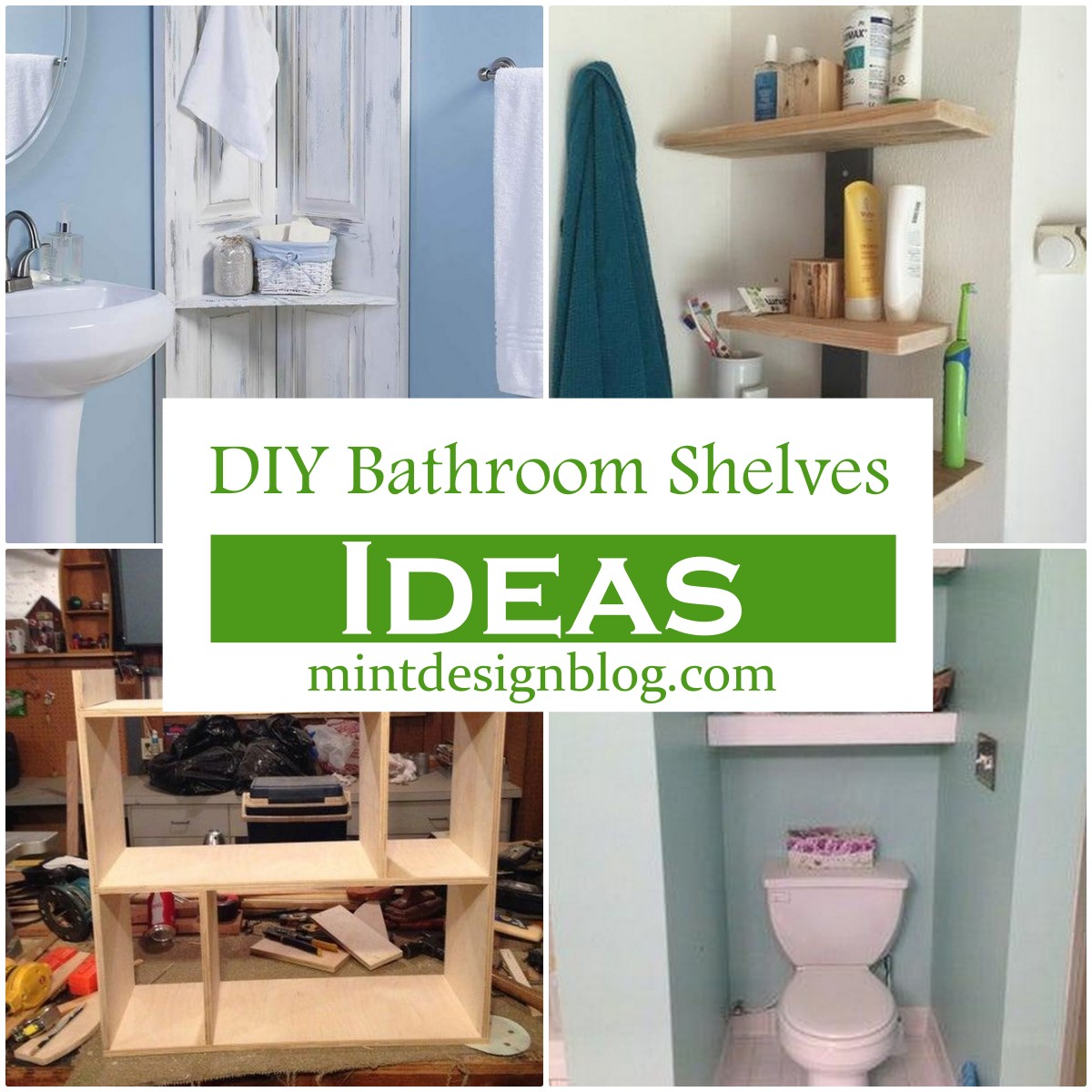 18 DIY Bathroom Shelves Ideas For Decor Lovers - Mint Design Blog