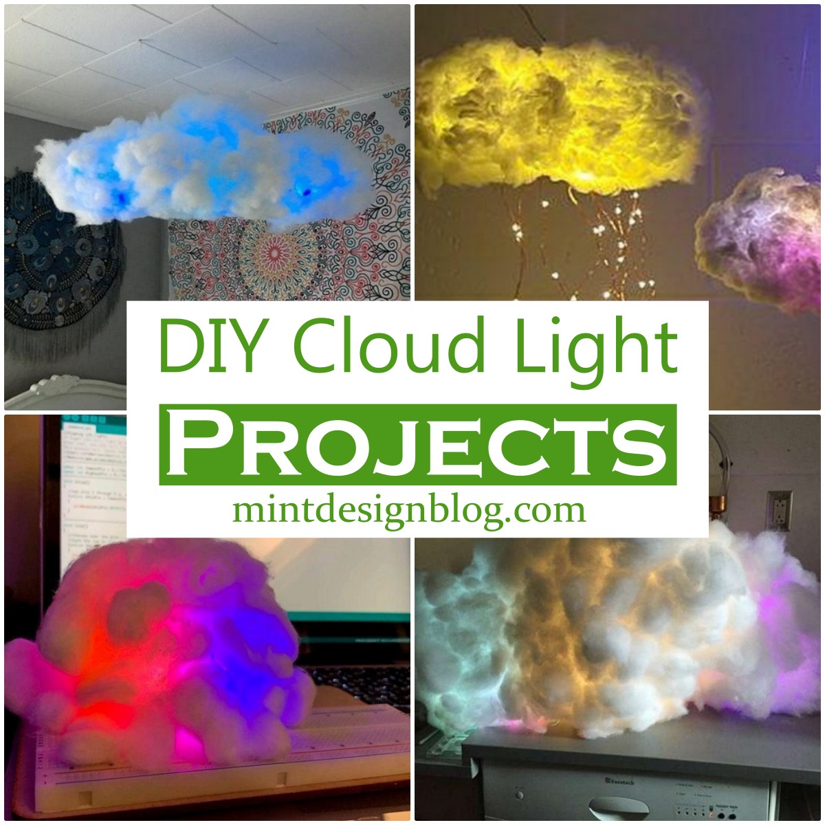 23 DIY Cloud Light Projects - How To Make A DIY Cloud Light - Mint ...