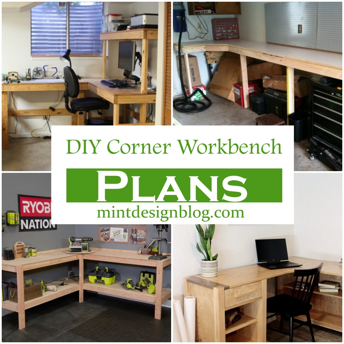 10 DIY Corner Workbench Plans For Woodworkers To Try - Mint Design Blog