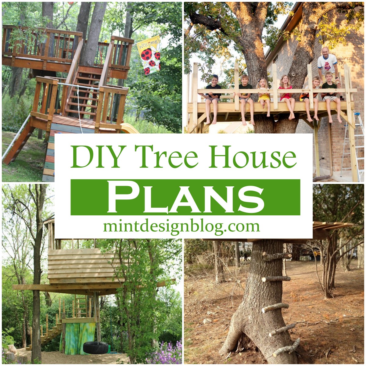 20 DIY Tree House Plans For Adventurous Families - Mint Design Blog