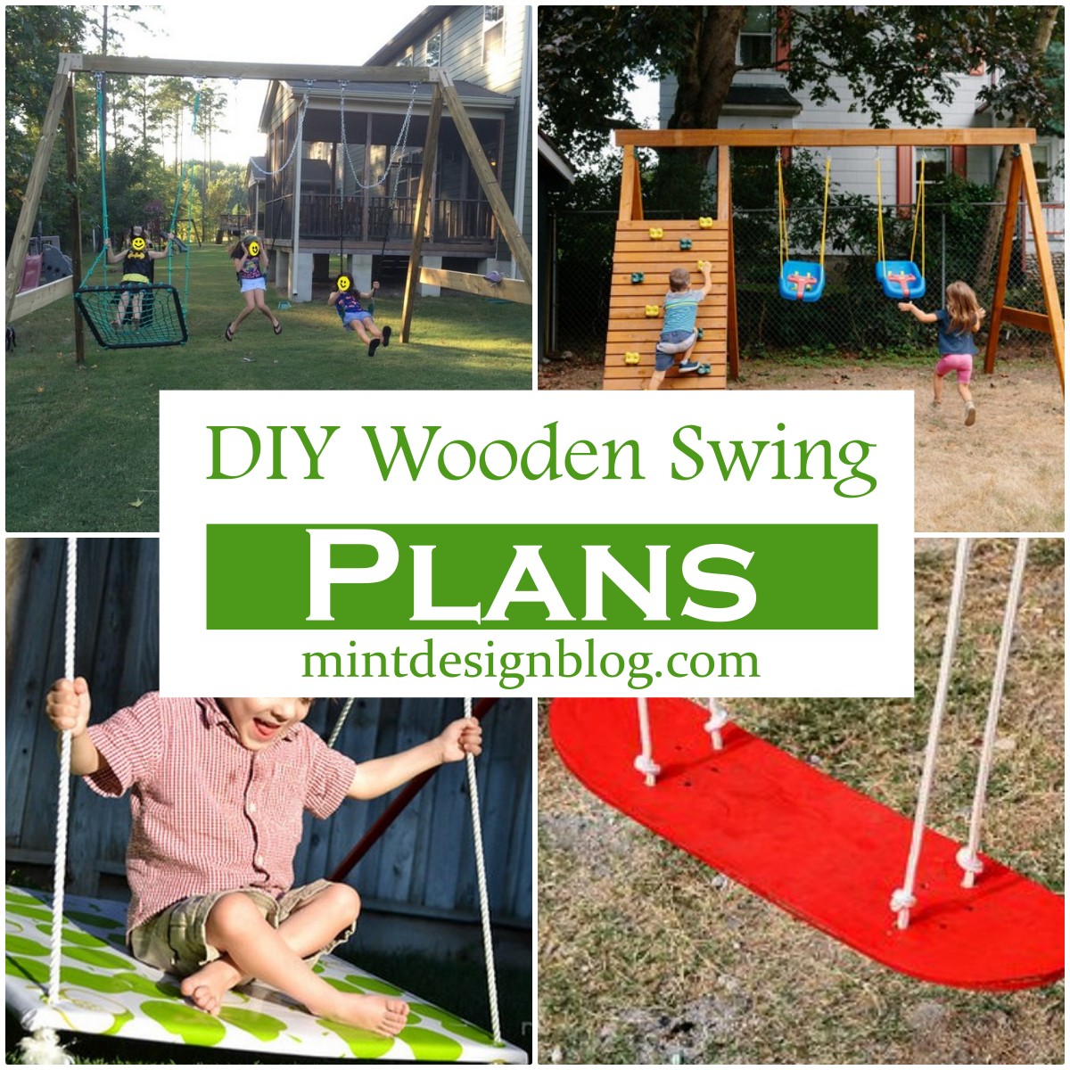 26 DIY Wooden Swing Set Plans You Can Build Today - Mint Design Blog