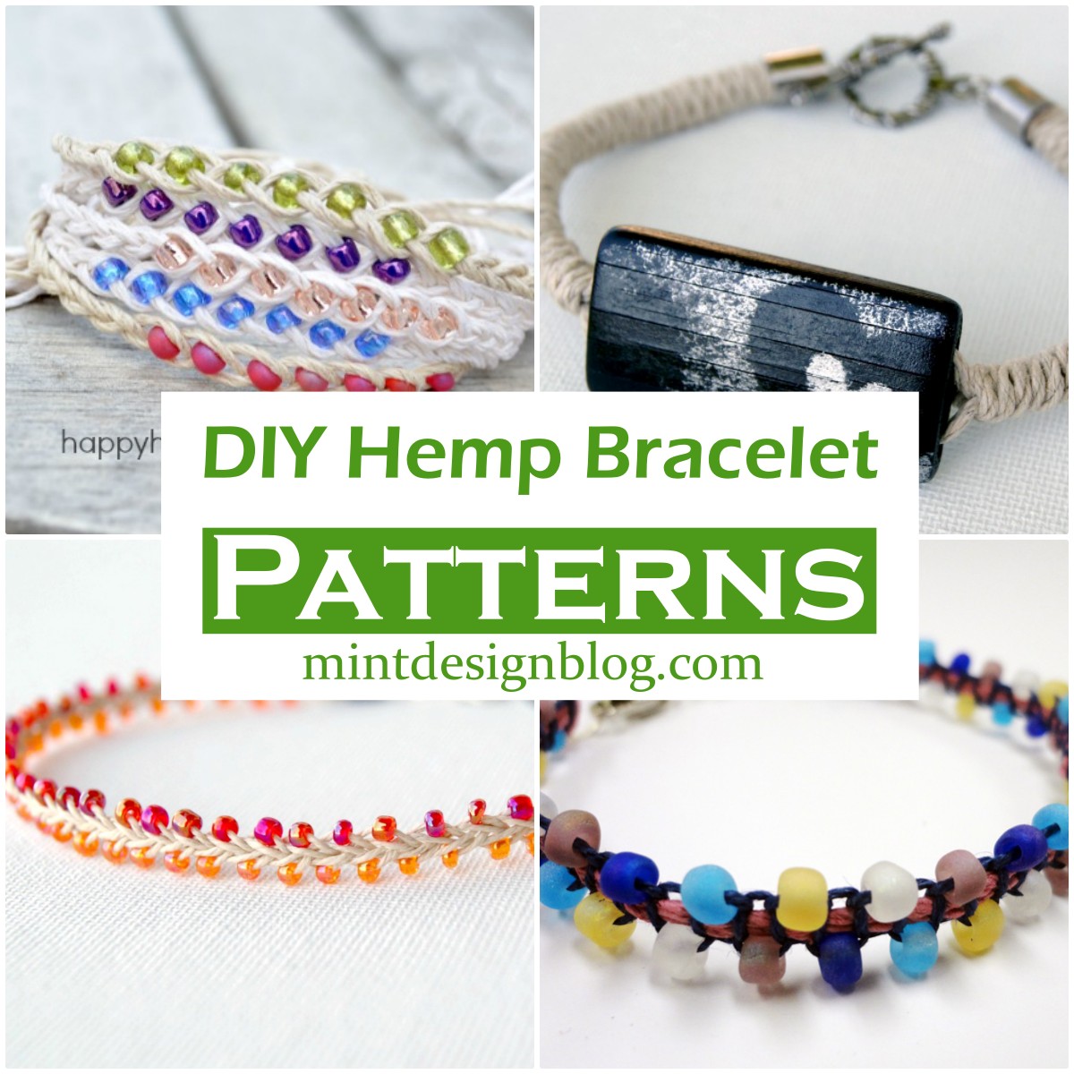 15 Simple DIY Hemp Bracelet Patterns For Summer - Mint Design Blog
