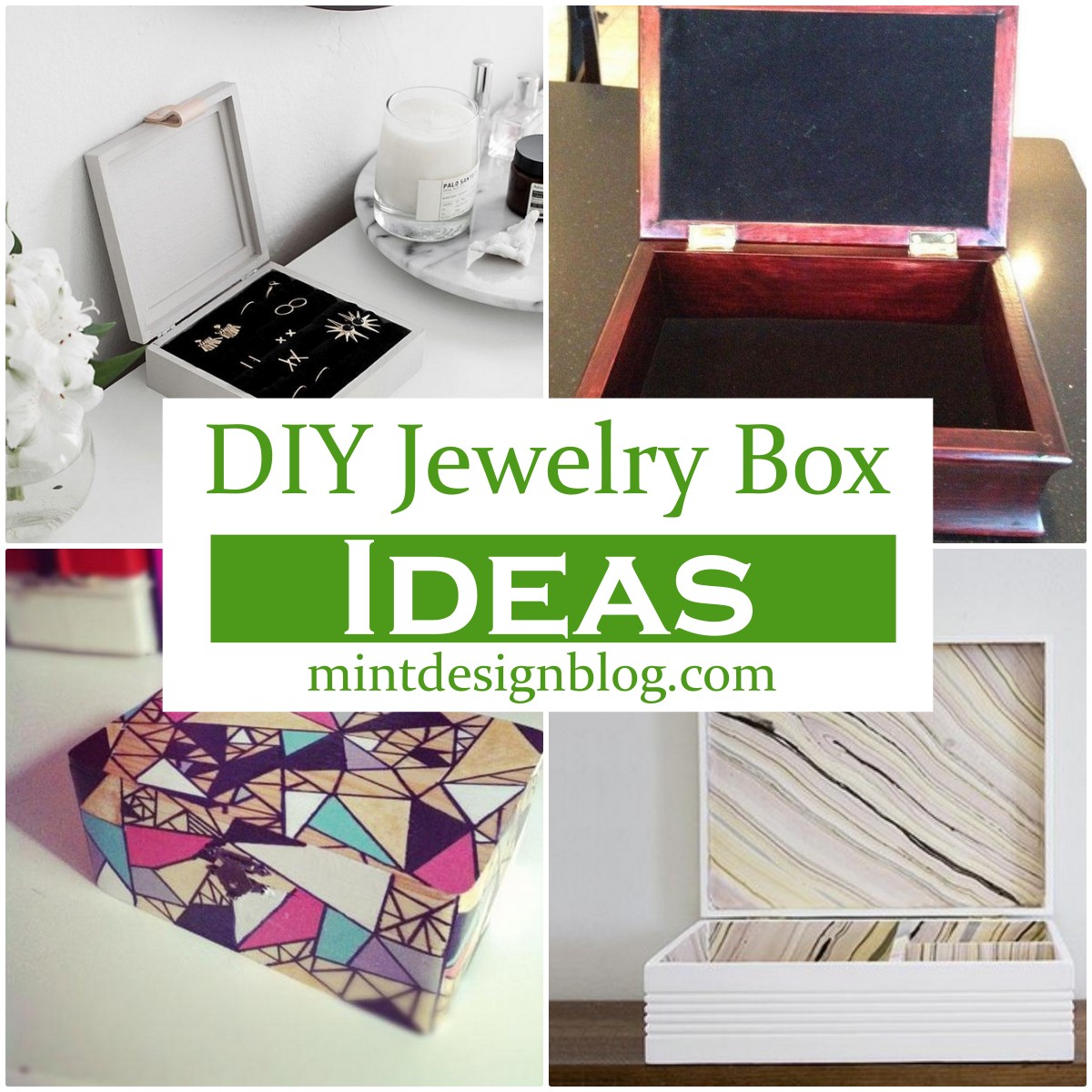 24 DIY Jewelry Box Ideas For Storage - Mint Design Blog