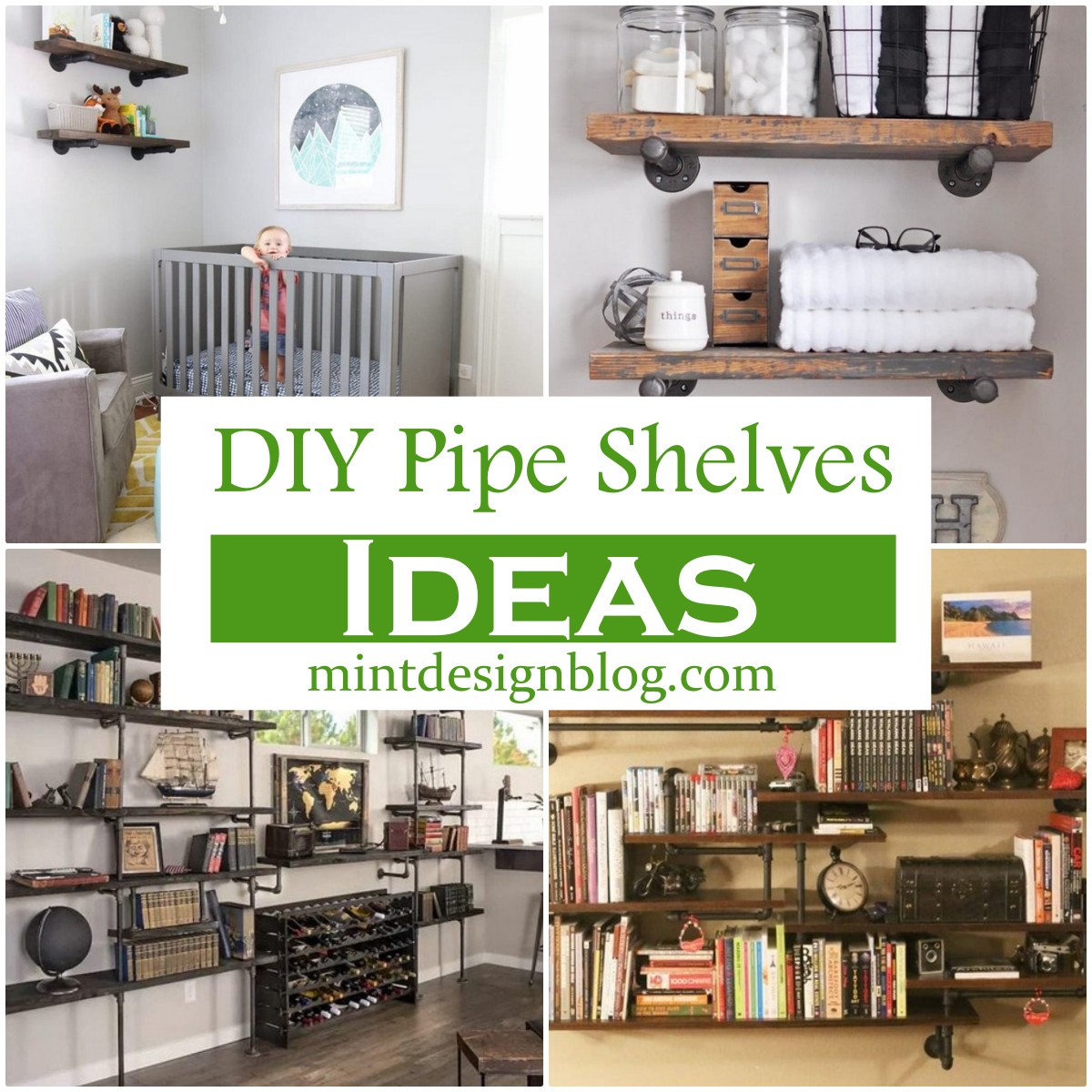 25 DIY Pipe Shelves Ideas - Mint Design Blog
