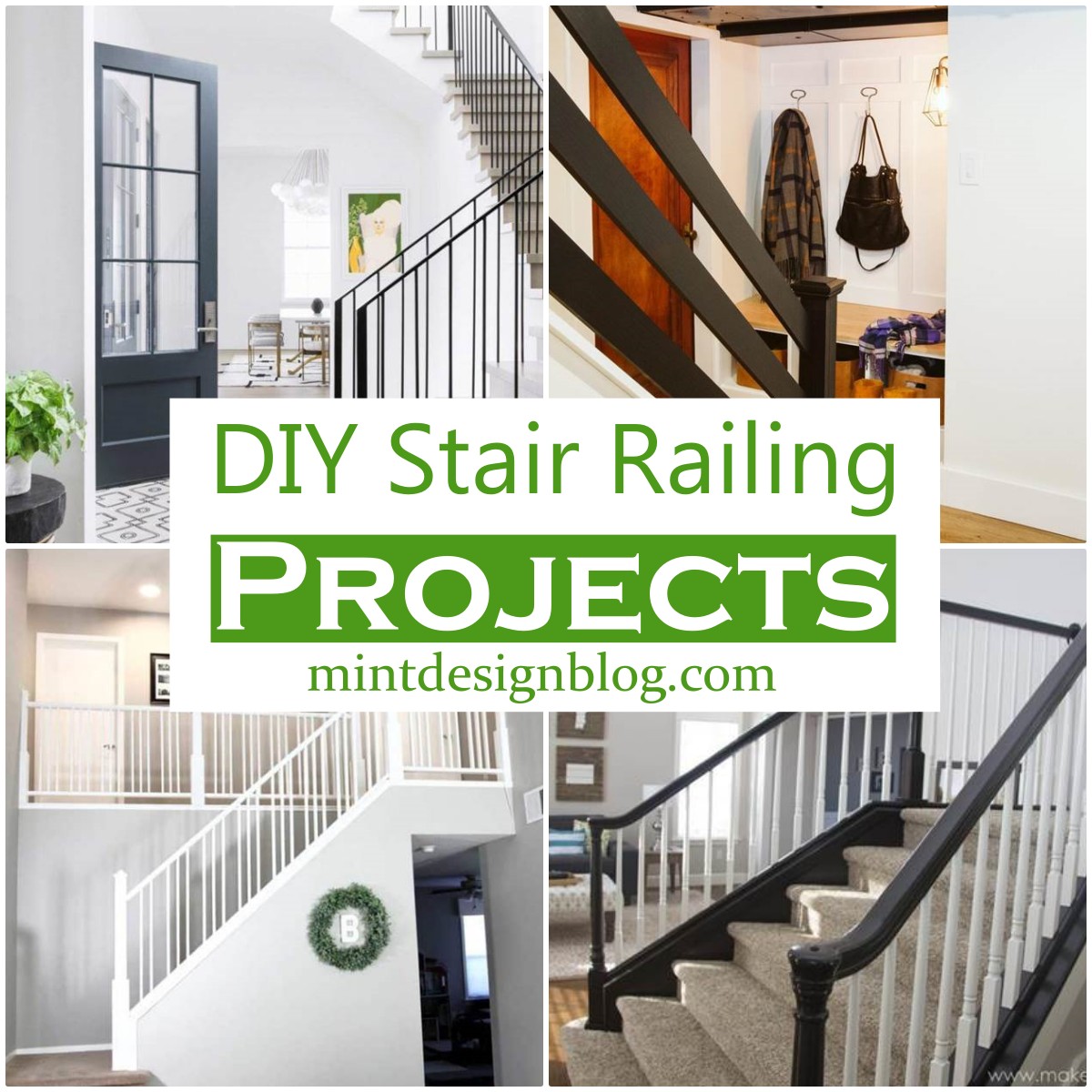 27 Free DIY Stair Railing Projects To Try Today - Mint Design Blog
