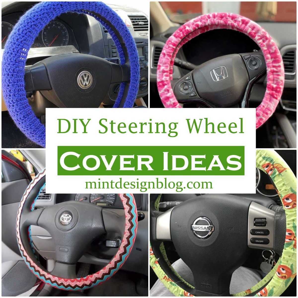 20 DIY Steering Wheel Cover Ideas - Mint Design Blog