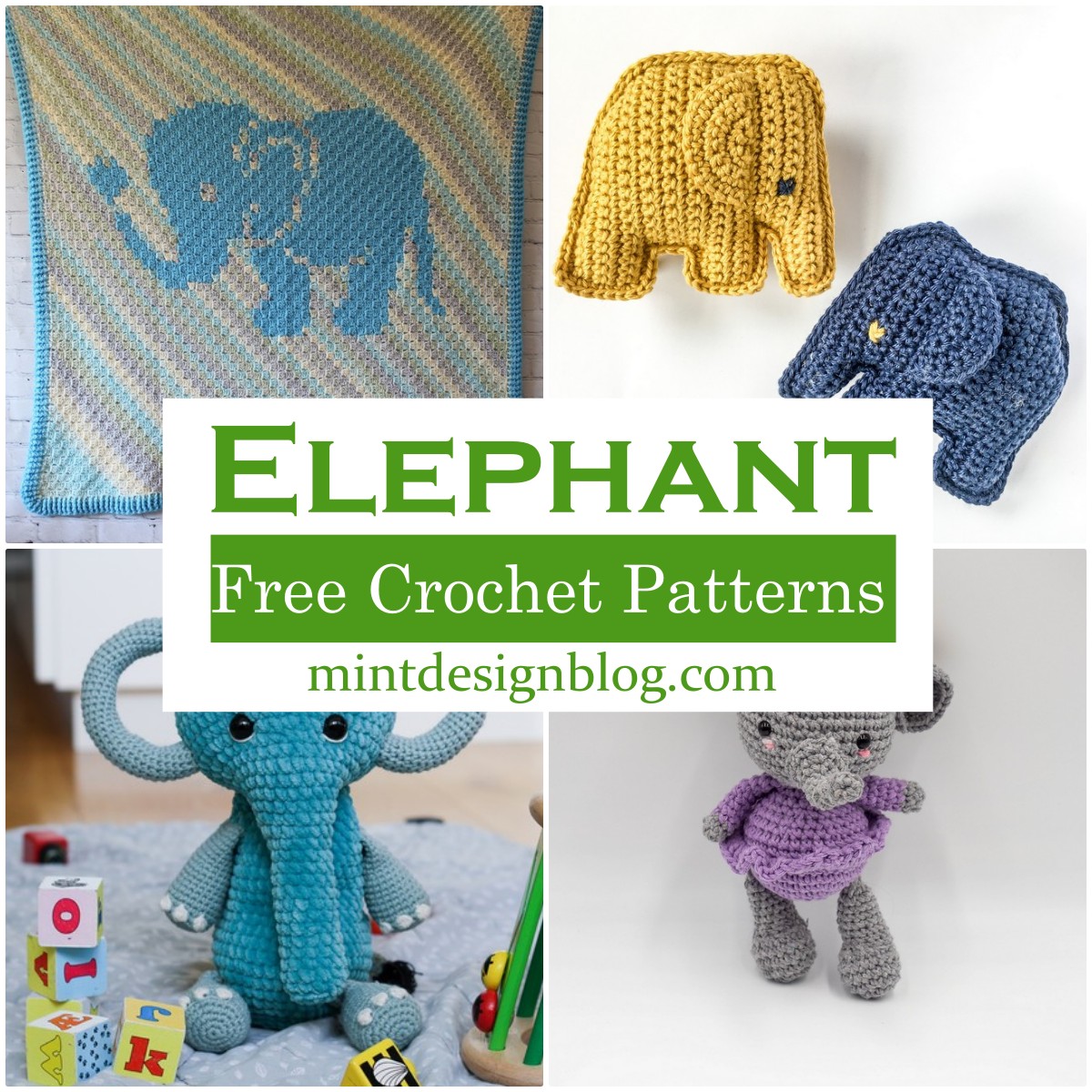 25 Free Crochet Elephant Patterns - Mint Design Blog