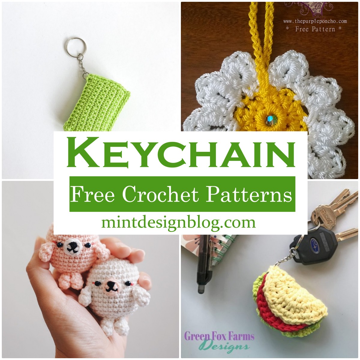 35 Free Crochet Keychain Patterns For Everyone To Try - Mint Design Blog