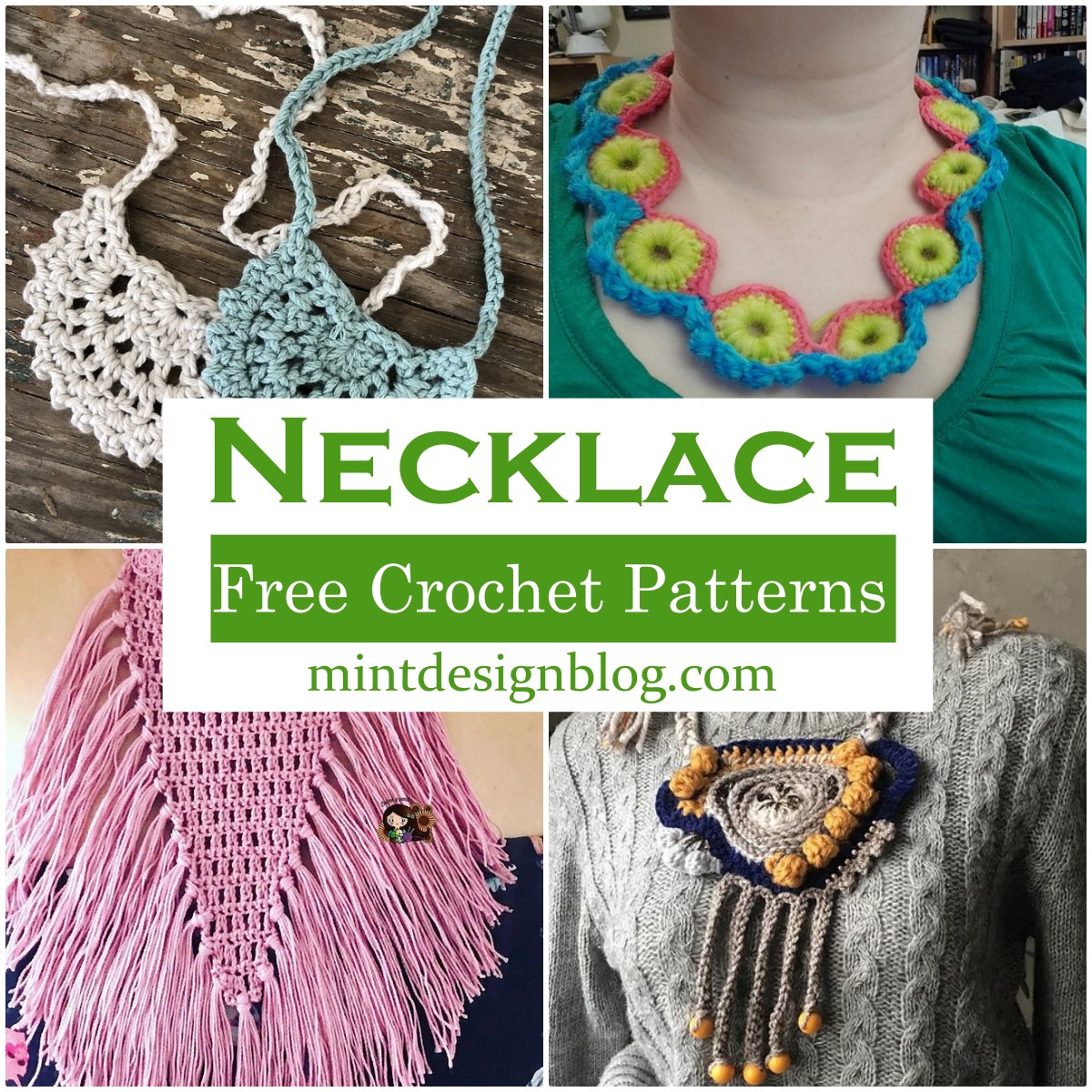 20 Free Crochet Necklace Patterns For Women - Mint Design Blog