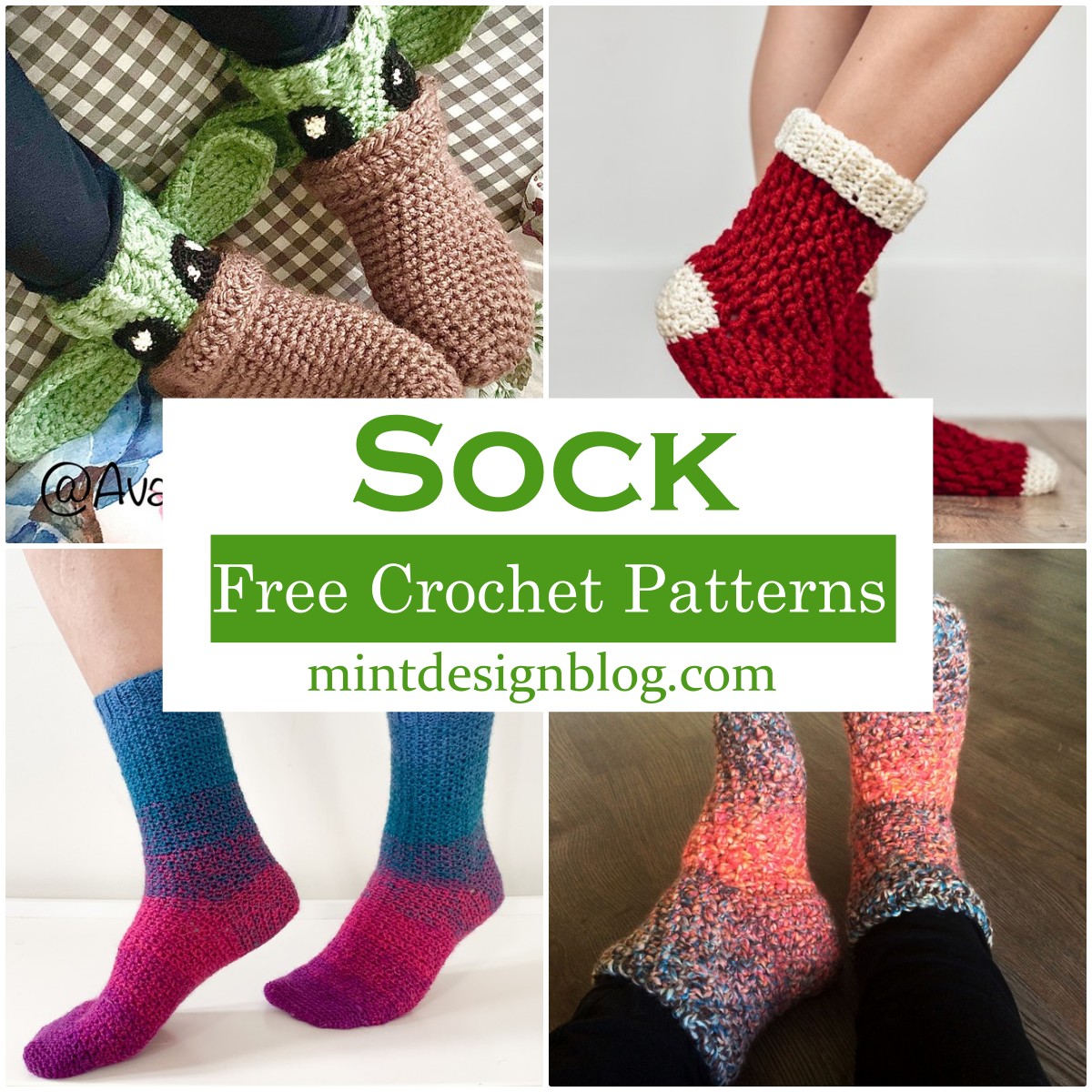 20 Free Crochet Sock Patterns - Mint Design Blog