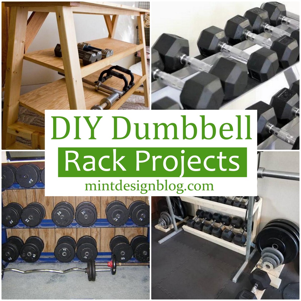 21 DIY Dumbbell Rack Projects - Mint Design Blog