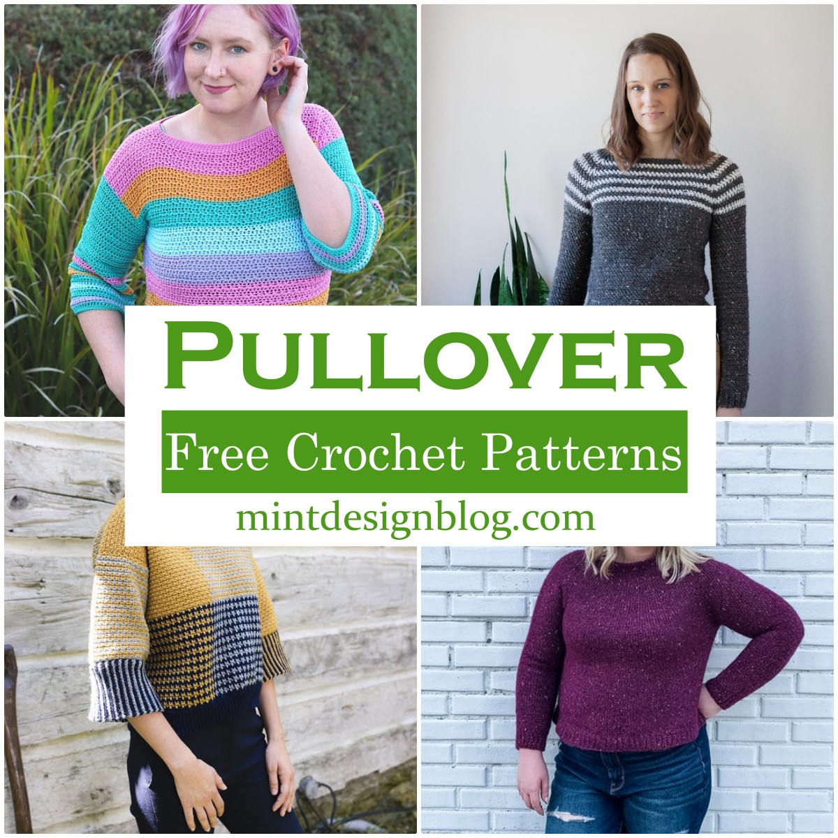 20 Trendy & Free Crochet Pullover Patterns For Ladies - Mint Design Blog