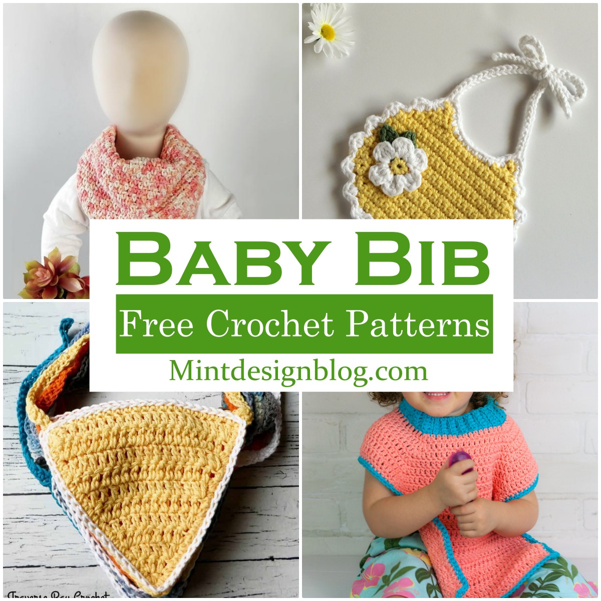 35 Free Crochet Baby Bib Patterns - Mint Design Blog