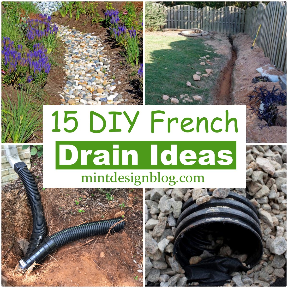 15 DIY French Drain Ideas - Mint Design Blog
