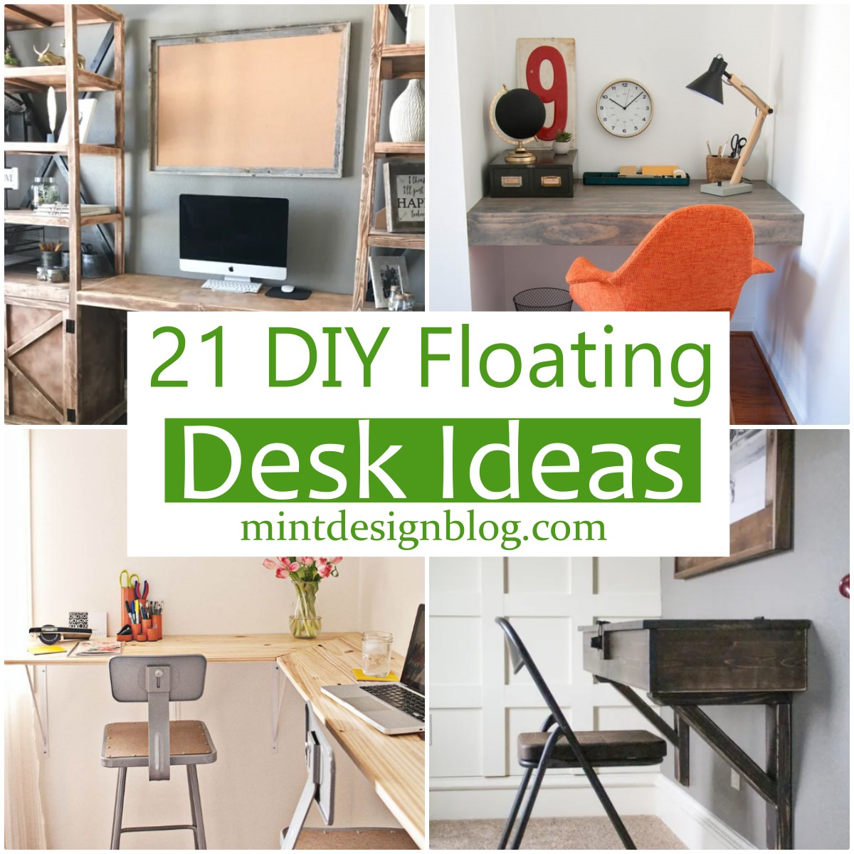 21 DIY Floating Desk Ideas For Work Stations - Mint Design Blog