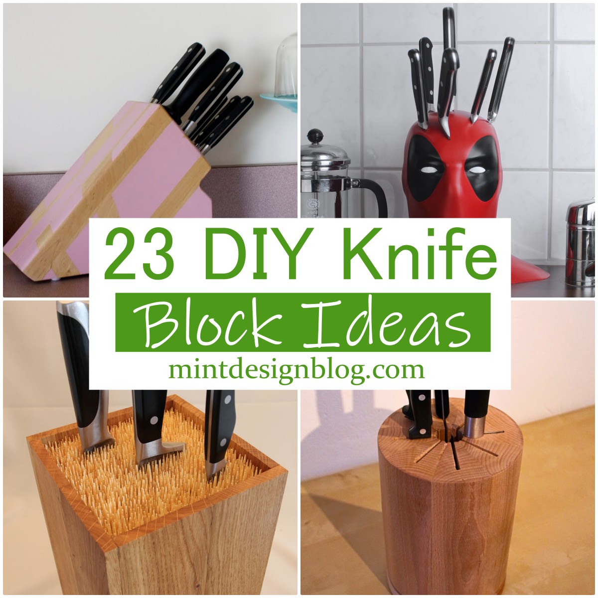 23 DIY Knife Block Ideas For Organization - Mint Design Blog