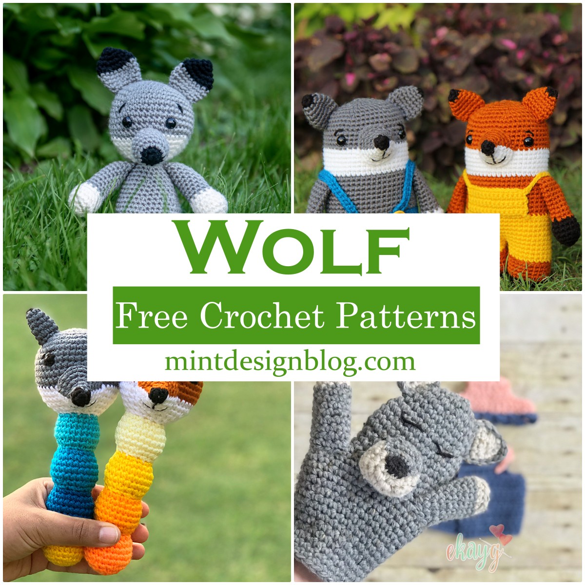 15 Crochet Wolf Patterns For Kids - Mint Design Blog