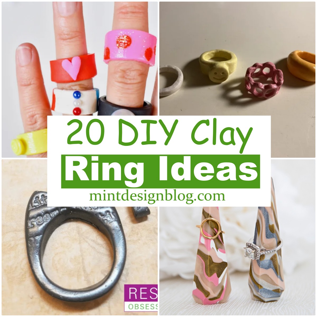 20 DIY Clay Ring Ideas For Women And Kids - Mint Design Blog