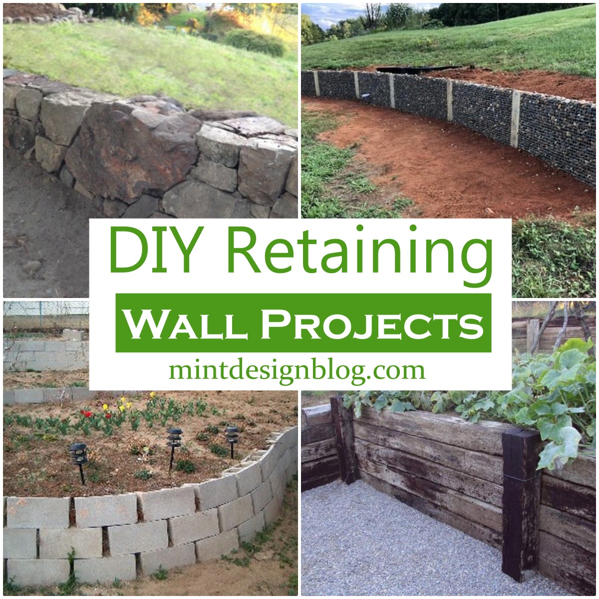 24 DIY Retaining Wall Projects For Your Property - Mint Design Blog