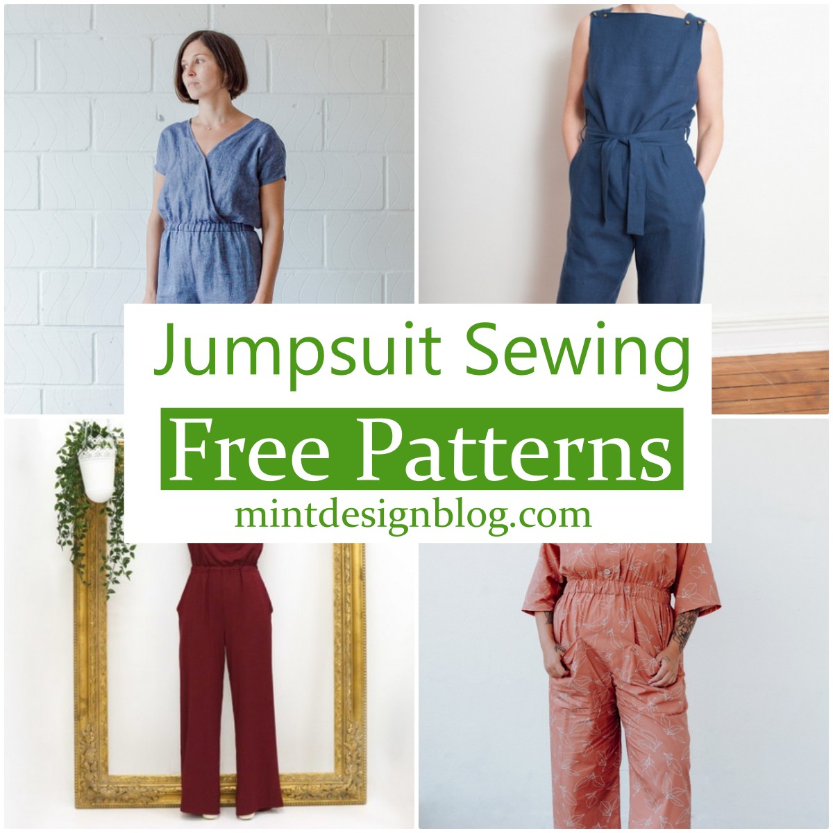 20 Free Jumpsuit Sewing Patterns For Ladies - Mint Design Blog