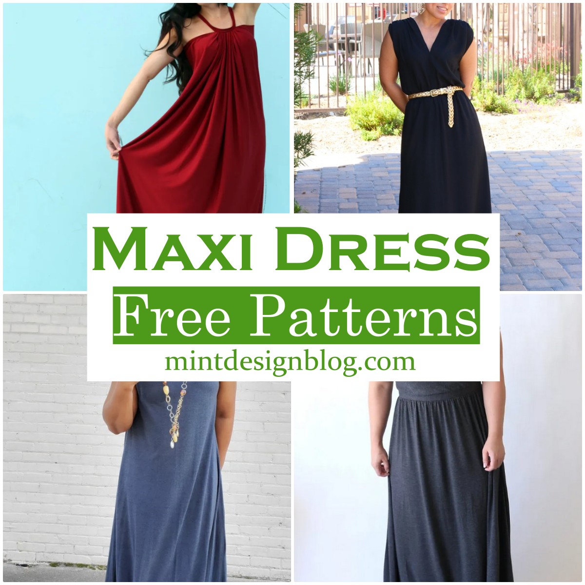 25 Free Maxi Dress Patterns For Year Around - Mint Design Blog