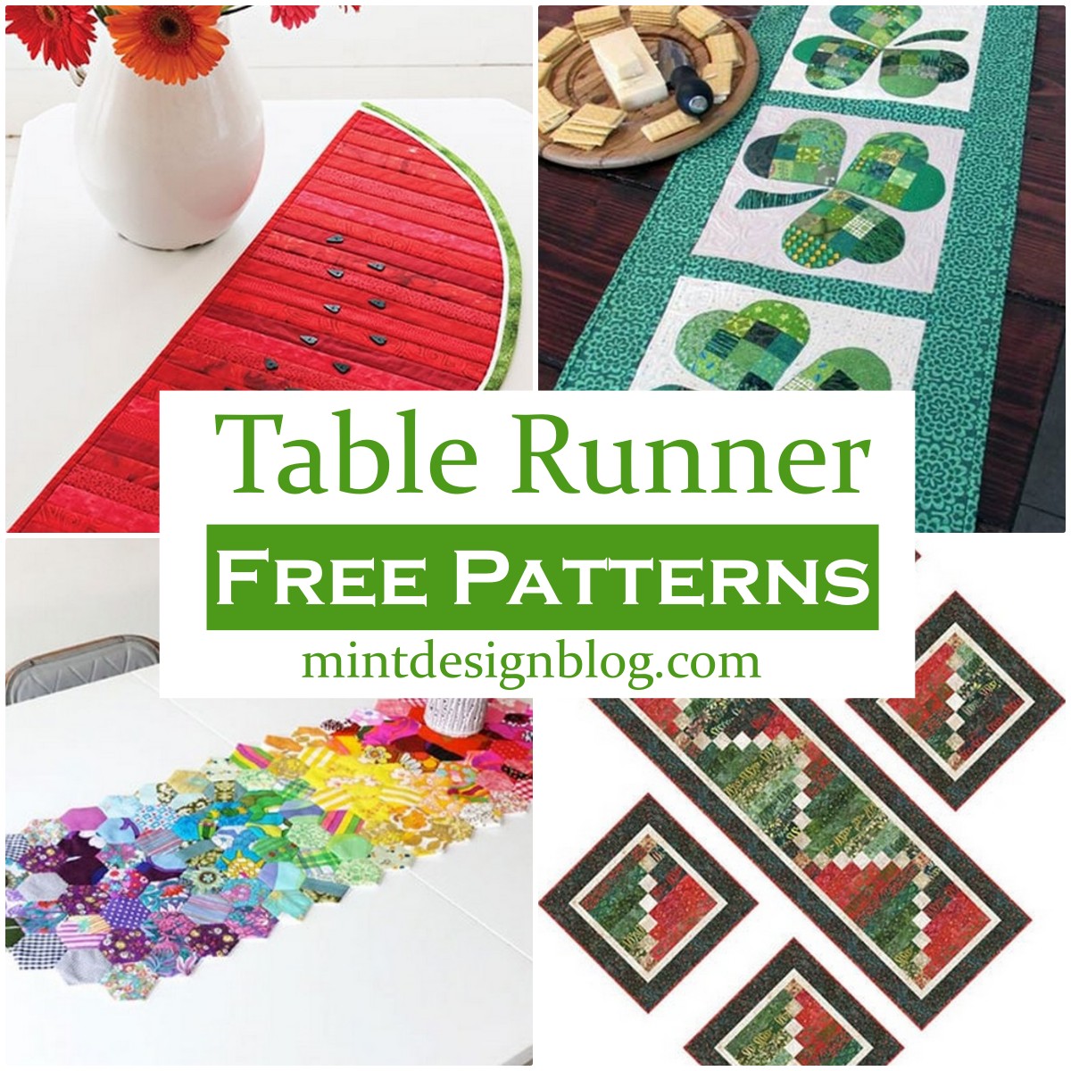 21 Simple Table Runner Patterns Free - Mint Design Blog