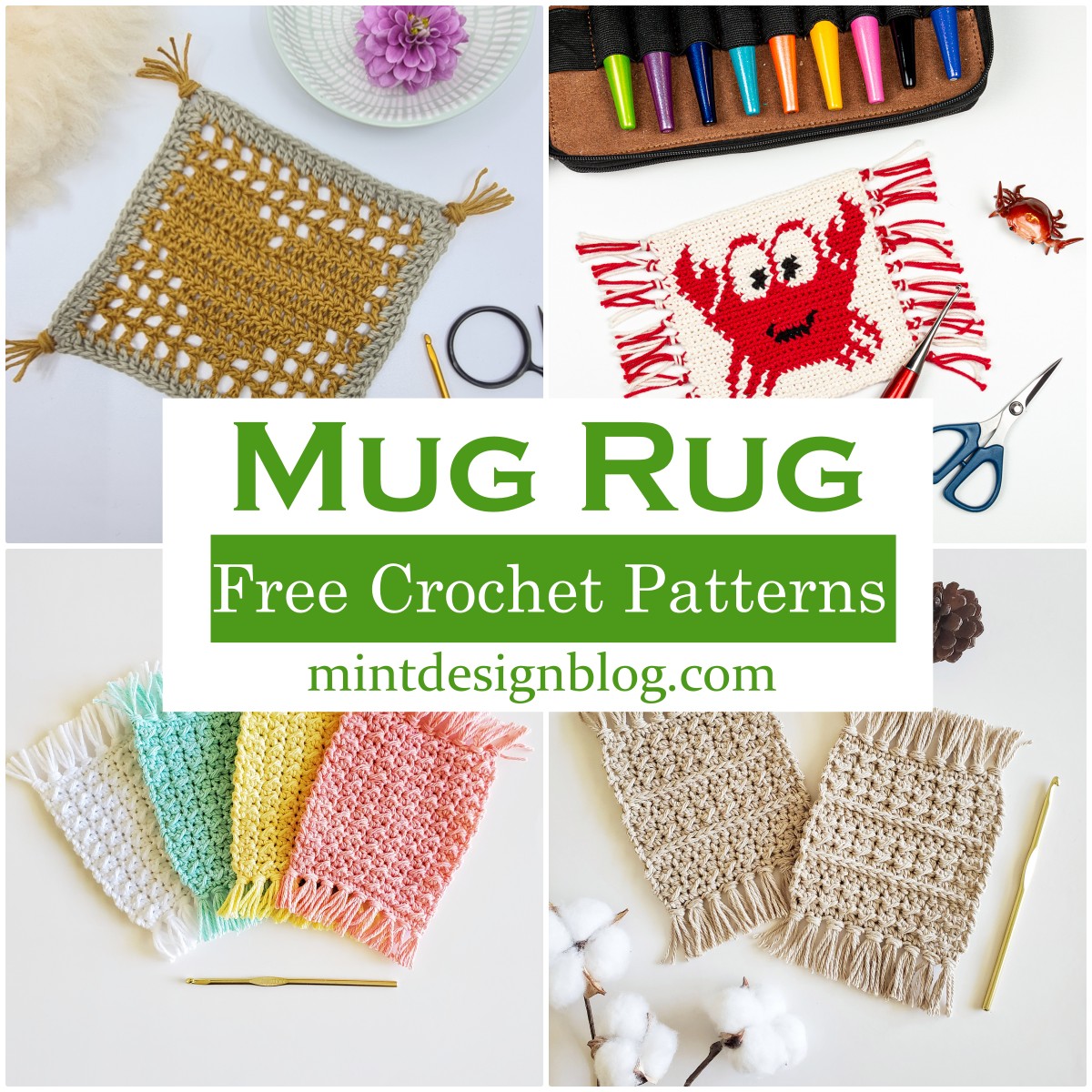 25 Mug Rug Crochet Patterns For Beginners - Mint Design Blog