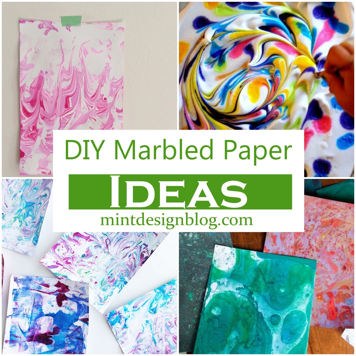 13 DIY Marbled Paper Ideas For Home Decor - Mint Design Blog