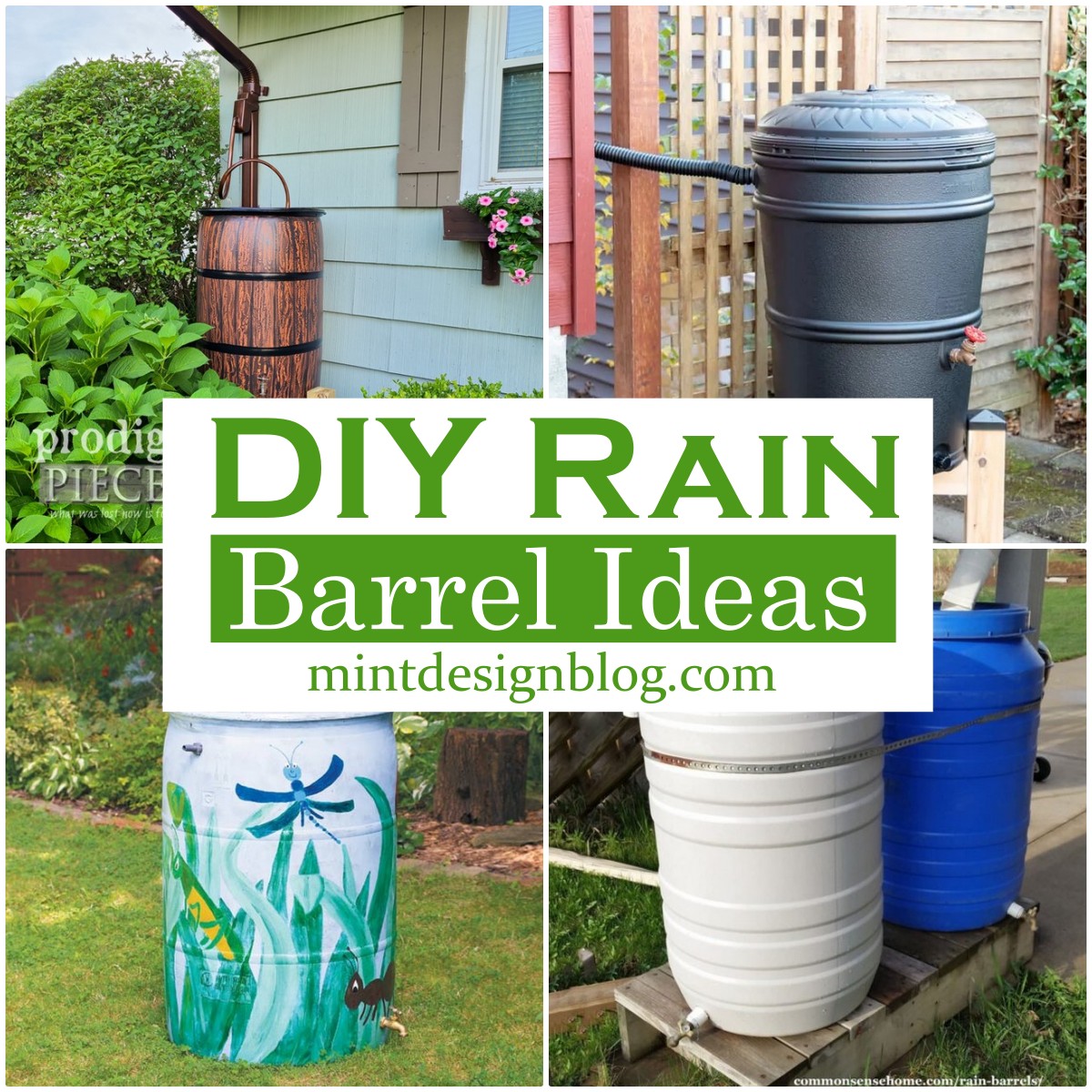 15 DIY Rain Barrel Ideas For Collecting Rain Water - Mint Design Blog